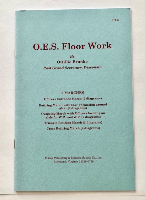 OES Book: OES Floor Work | MWUGL of Florida Bookstore